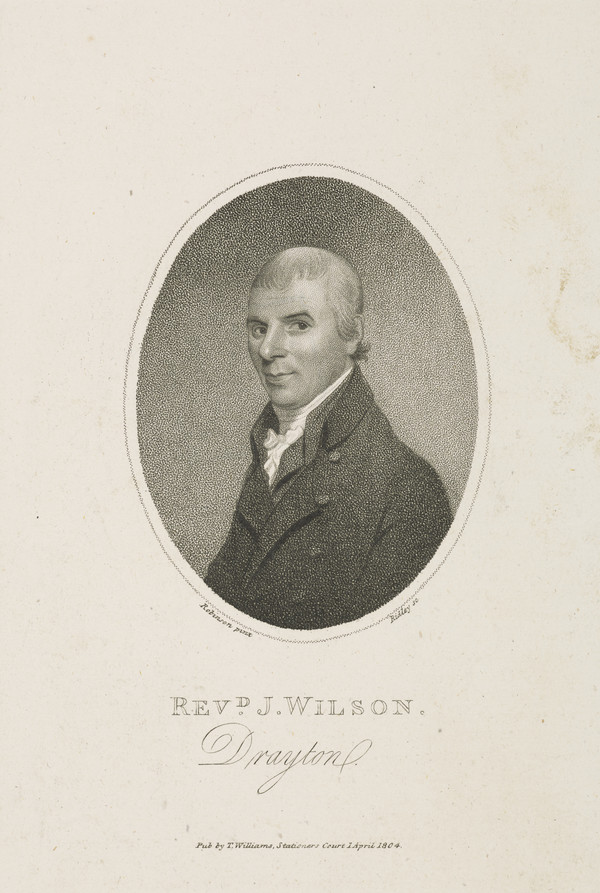 Rev. John Wilson, about 1755 - 1832. MInister at Drayton and Matlock by ...