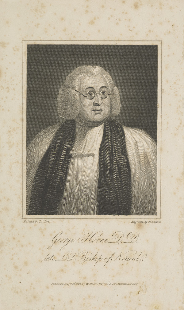 George Horne, 1730 - 1792. Bishop of Norwich by Richard Cooper ...