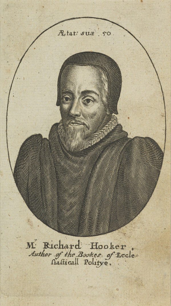 Richard Hooker, c 1554 - 1600. Author; Rector of Bishopsbourne, Kent by Wenceslaus Hollar ...