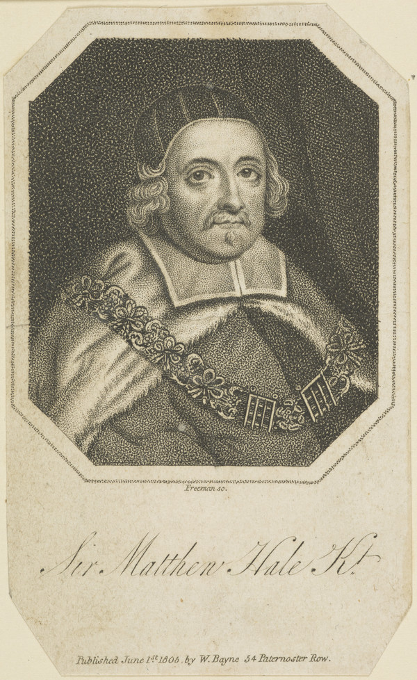 Sir Matthew Hale, 1609 - 1676. Chief Justice of England by Samuel ...