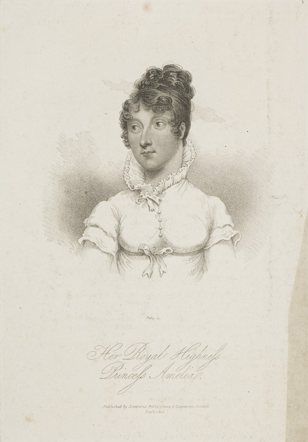 Princess Amelia, 1783 - 1810. 6th daughter of George III by Ridley ...