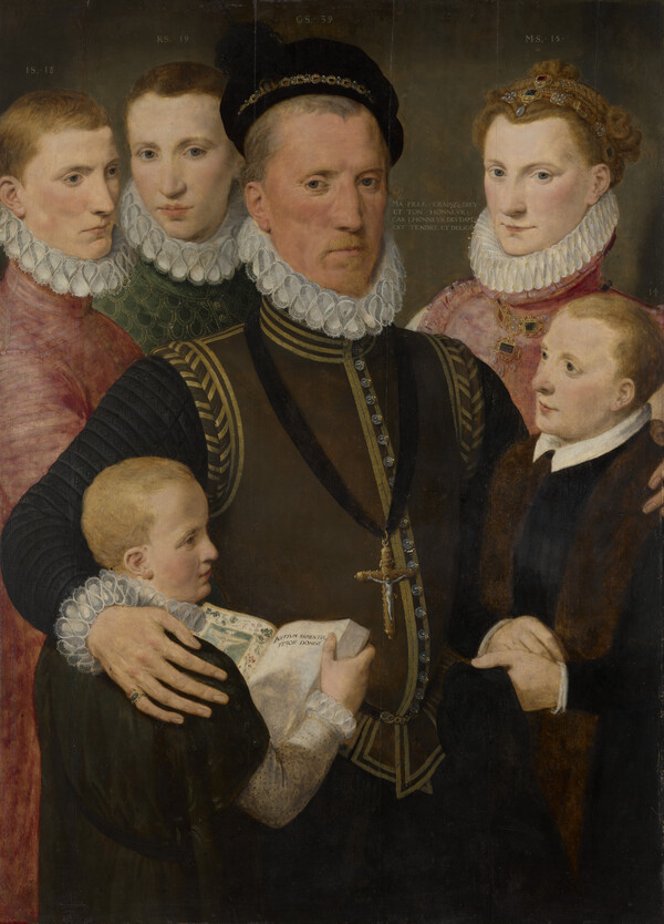 George, 5th Lord Seton (about 1531 - 1585) and his Family by Frans ...