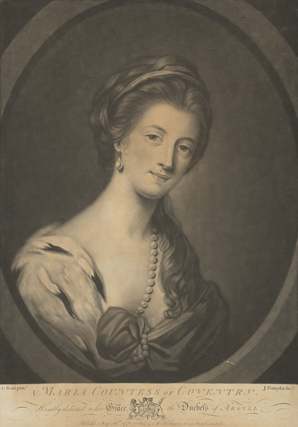 Maria Gunning, Countess of Coventry, 1733 - 1760. 1st wife of George ...