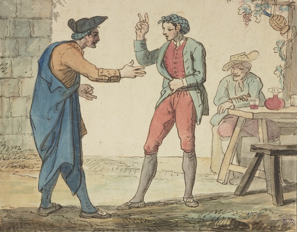 The Game of Morra. A Group of Three Italian Sailors by David Allan ...