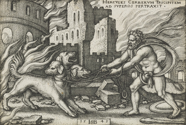 The Labours of Hercules: Hercules Capturing Cerberus by Hans Sebald ...