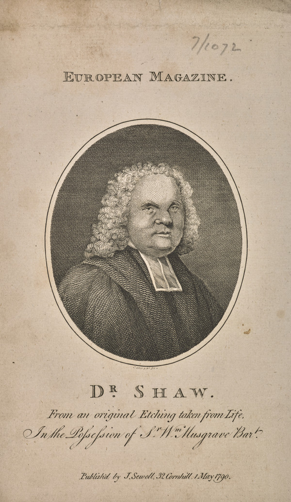 Thomas Shaw, 1694 - 1751. African traveller and Principal of Edmund ...
