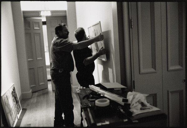 Peter Dalrymple and Stephen Naylor, Art Handling Technicians, hanging ...