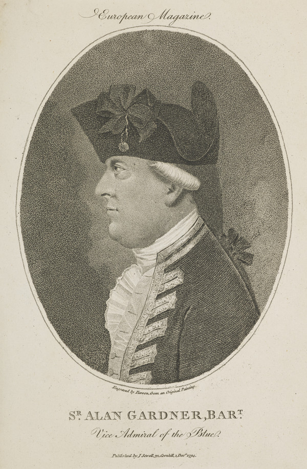 Admiral Alan Hyde Gardner, 1771 - 1815, 2nd Baron Gardner, KCB by John ...