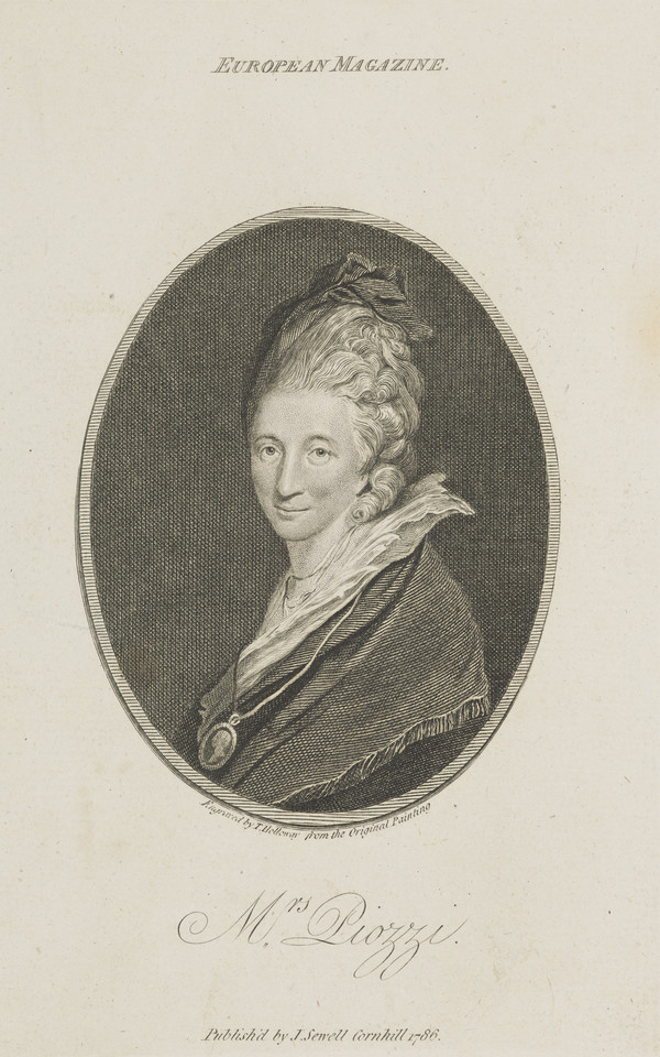 Hester Lynch Piozzi, 1741 - 1821. Writer; wife of Gabrial Piozzi by ...