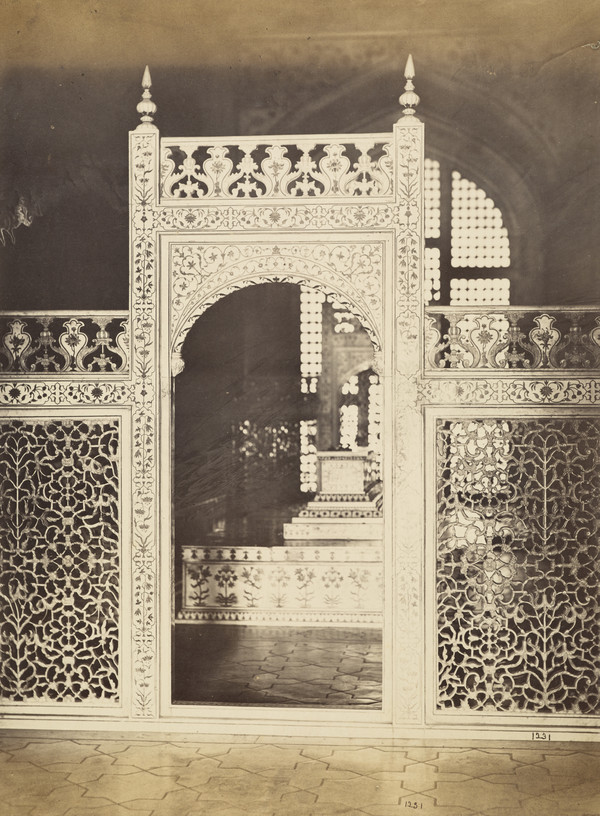 Marble screen in interior of Taj, Agra by Samuel Bourne | National ...
