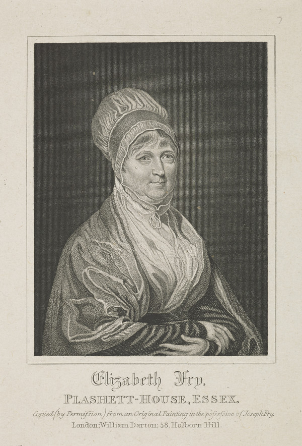 Elizabeth (Gurney) Fry, 1780 - 1845. Quaker preacher and philanthropist ...