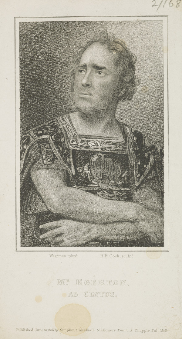 Daniel Egerton, 1772 - 1835. English actor by Henry Richard Cook ...