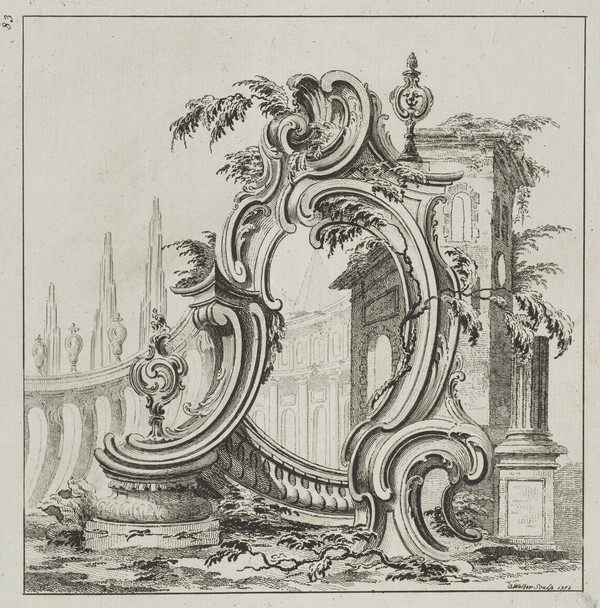 Monumental Rococo Frame set in a Capriccio of Classical Ruins by ...