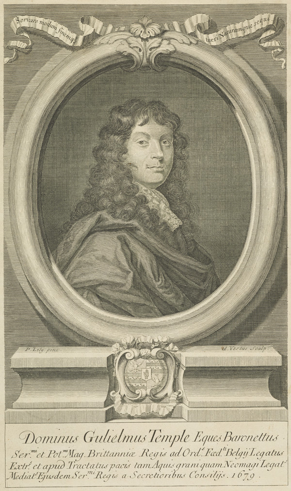 Sir William Temple, 1628 - 1699. Politician and author by George Vertue ...
