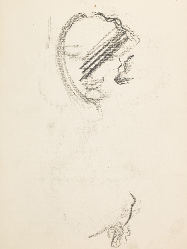 Sketch of female face, scored out by Emilio Coia | National Galleries ...