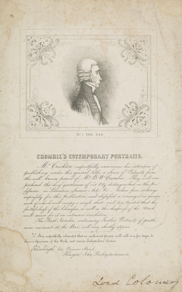 The Right Honourable Duncan McNeill, 1793 - 1874. Lord Advocate for ...