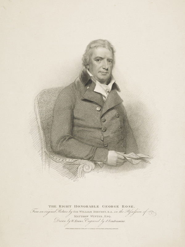 The Right Honourable George Rose, 1744 - 1818. Statesman and writer by ...