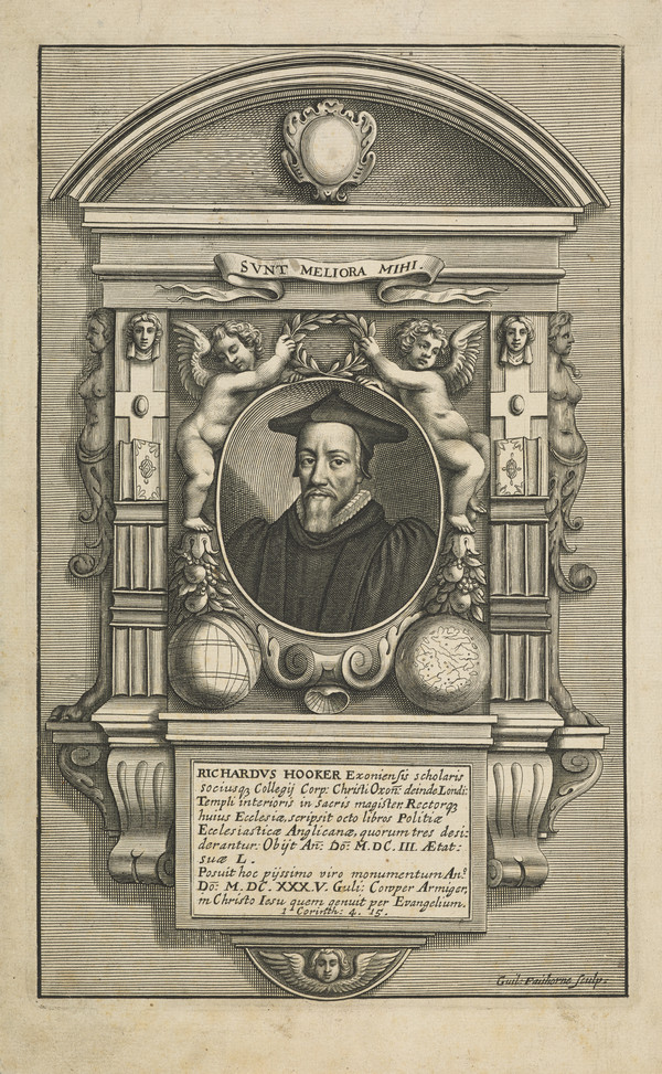 Richard Hooker, c 1554 - 1600. Author; Rector of Bishopsbourne, Kent by William Faithorne ...