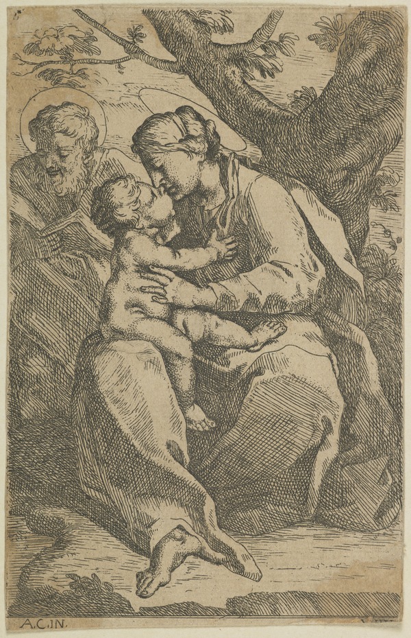 Holy Family under a tree with Joseph reading | National Galleries of Scotland
