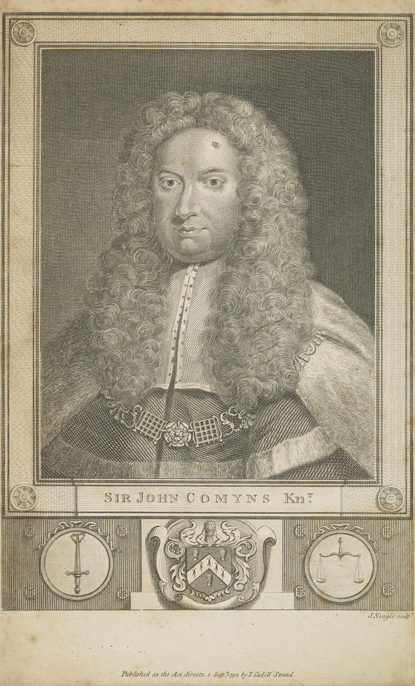 Sir John Comyns, d. 1740. Chief Baron of the Exchequer by James Neagle ...