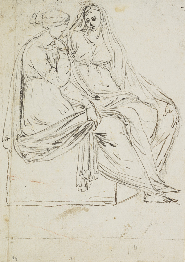 Two Classical Seated Female Figures by Alexander Runciman | National ...