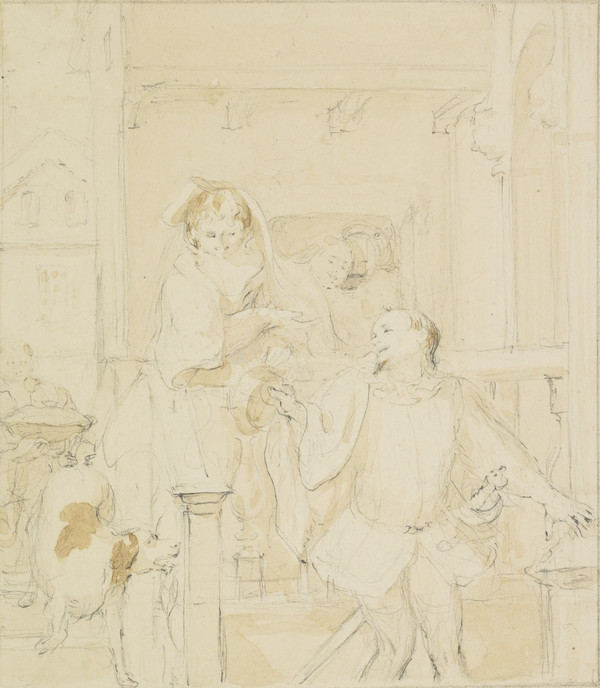 Compositional Study for the Painting 'Anne Page and Slender' by Thomas ...