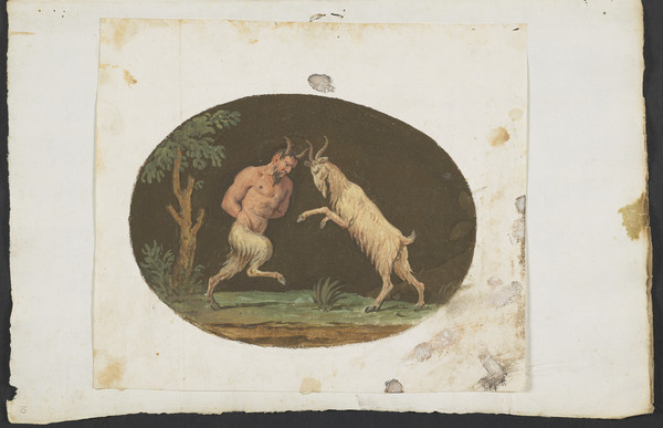 Oval Composition of Satyr and Goat after D 5179.F9 VERSO (stuck into ...