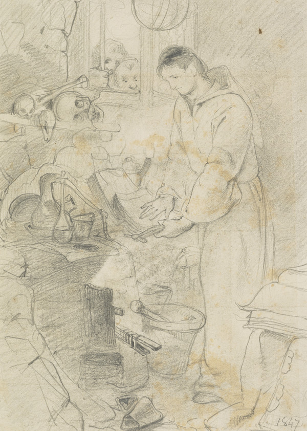 An Alchemist. Study for the Painting 'Friar Bacon in his Laboratory' by ...