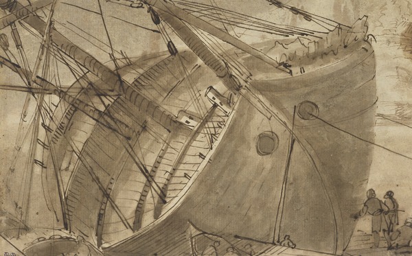 A Beached Ship by Adrian Manglard | National Galleries of Scotland