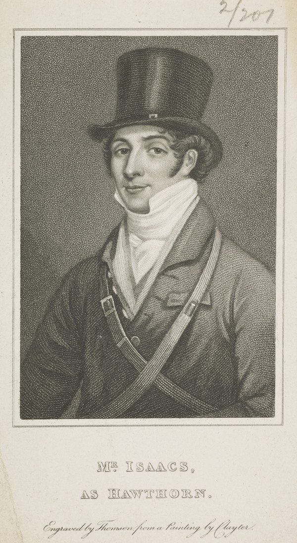 John Isaacs, 1791 - 1839. Actor (as Hawthorn in Bickerstaff's 'Love in ...