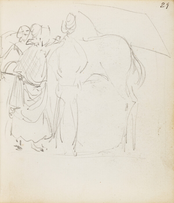 Sketch of a Group of People and a Horse by Alexander Abernethy Ritchie ...