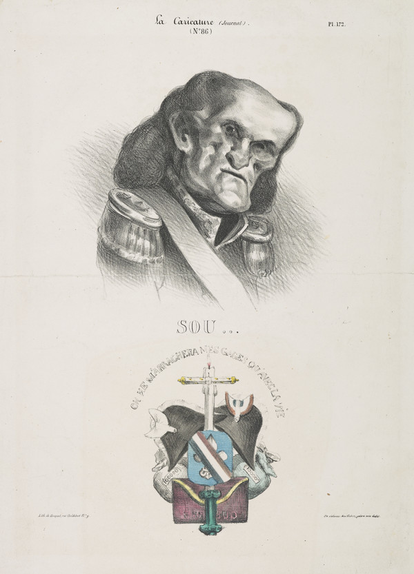SOU…[Nicolas Jean-de-Dieu Soult], from 'Célébrités de la Caricature' by Honoré Daumier ...