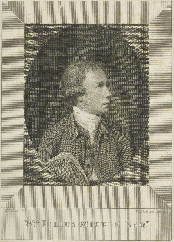 William Julius Mickle (Meikle), 1735 - 1788. Poet by William Skelton ...