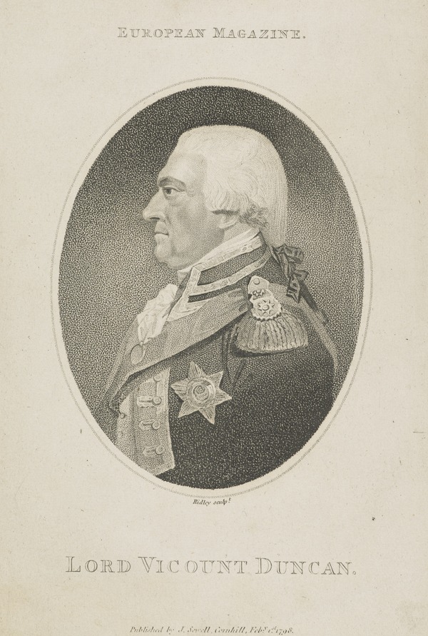 Adam Duncan, 1st Viscount Duncan of Camperdown, 1731 - 1804. Admiral by ...