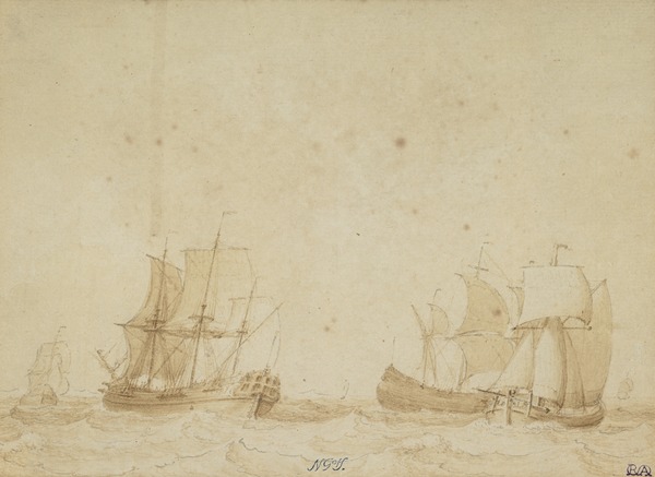 A Galliot and Two Merchant Ships in a Breeze | National Galleries of ...