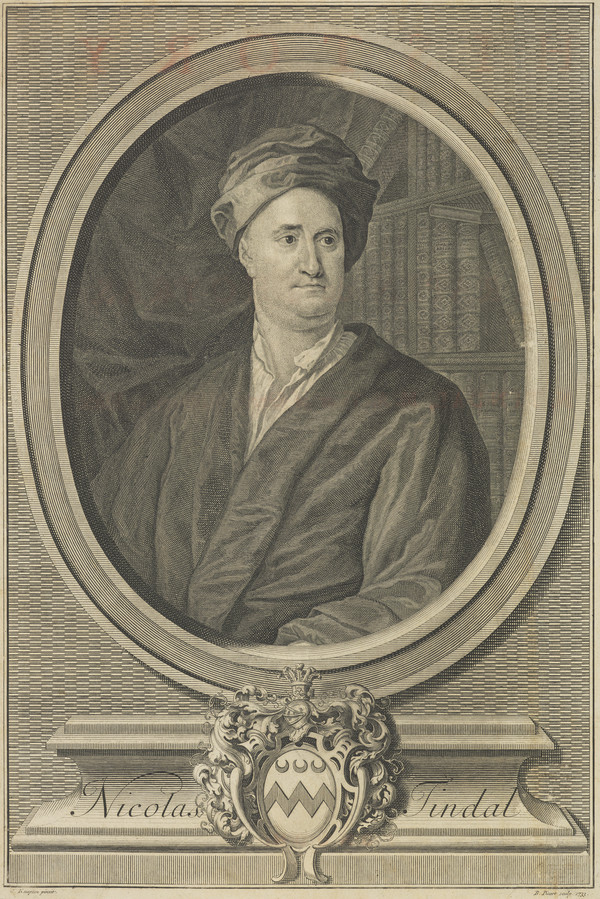 Nicolas Tindal, 1687 - 1774. Chaplain to Greenwich Hospital; historian ...