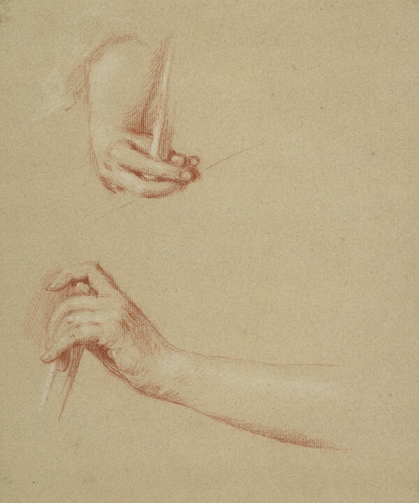 A Lady's Right and Left Hand with a Fan. Study for the Painting of ...