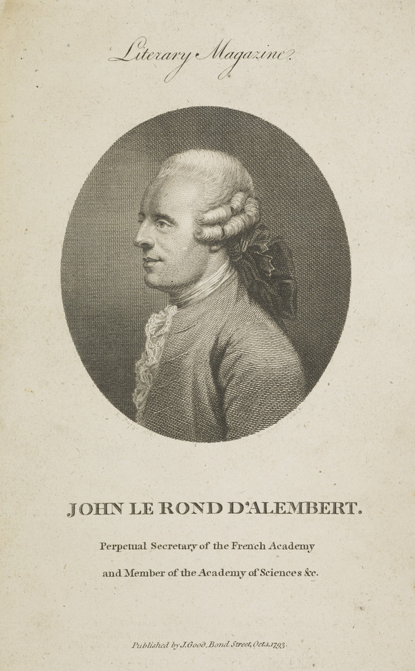 Jean le Rond d'Alembert, 1717 - 1783. French philosopher and ...