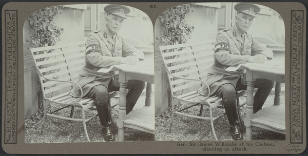 Gen. Sir James Willcocks at his Chateau, planning an attack by ...