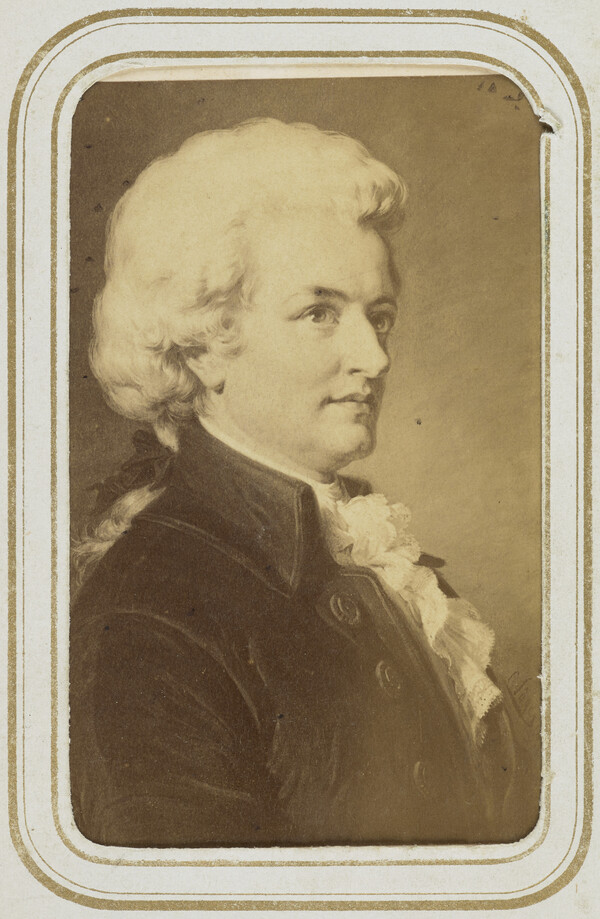 Photographic copy of painting depicting composer Wolfgang Amadeus ...