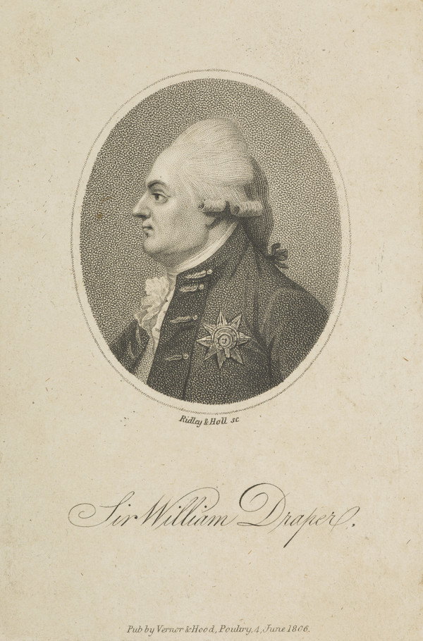 Sir William Draper, 1721 - 1787. General; opponent of Junius by Ridley ...