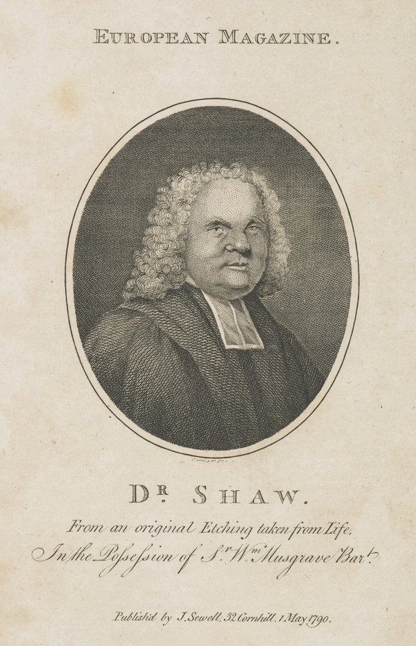 Thomas Shaw, 1694 - 1751. African traveller and Principal of St Edmund Hall, Oxford by John ...