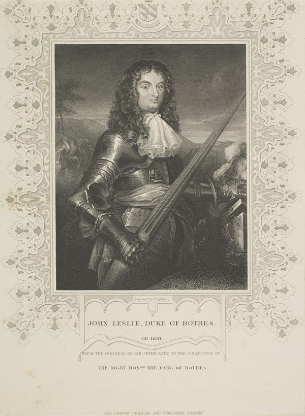 John Leslie, 7th Earl and 1st Duke of Rothes, 1630 - 1681. Lord ...