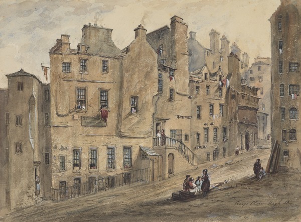 Craig's Close, High Street, Edinburgh [Verso: Slight Sketch of a Street ...