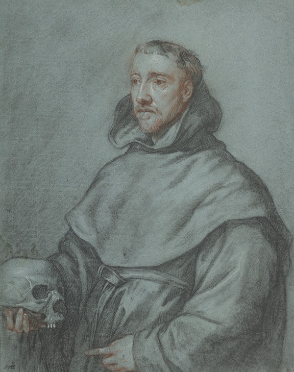 Portrait of a Monk, Holding a Skull in his Right Hand by Joseph van ...