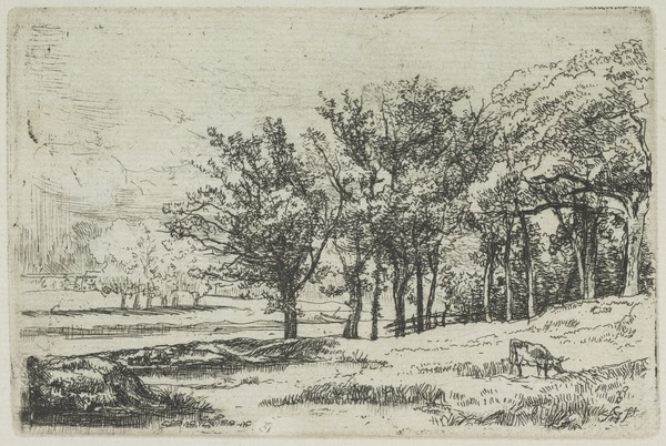 Trees in Hyde Park, with a Cow Feeding by Andrew Geddes | National ...