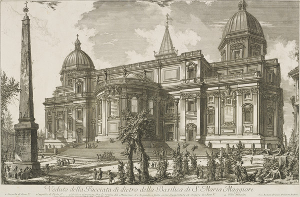 Vedute di Roma: View of the rear entrance of the Basilica of S. Maria ...