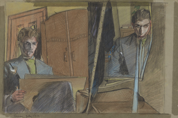 Robert Colquhoun, 1914 - 1962. Artist (Self-portrait) (With Robert ...