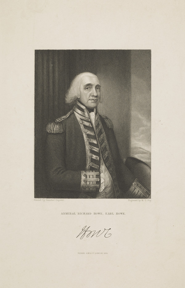 Richard Howe, 1st Earl Howe, 1726 - 1799. Admiral by William Thomas Fry ...