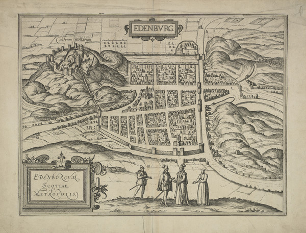 Bird's-Eye View of the Old Town of Edinburgh. Edenburgum Scotiae ...